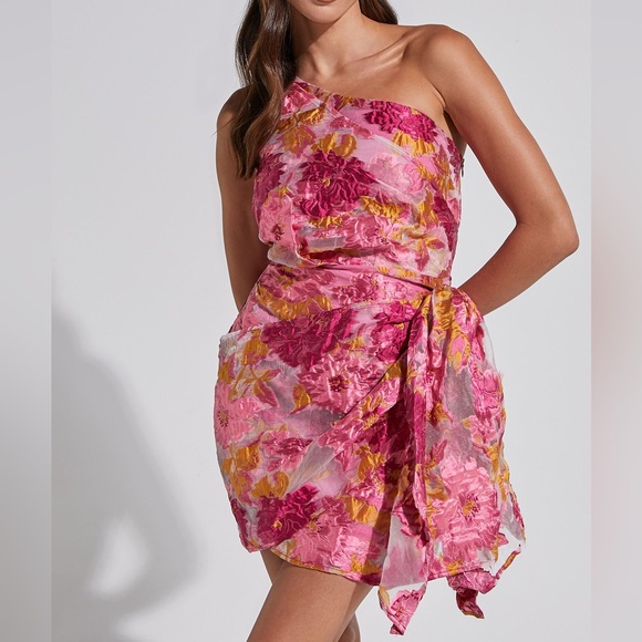 Showpo. | Dresses | Nwt Brailey Mini Dress One Shoulder Wrap Front ...